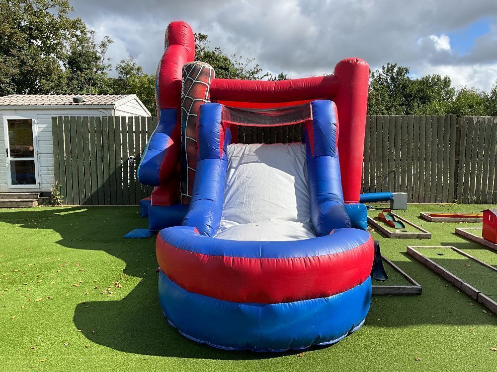 SPIDERMAN INFLATABLE BOUNCE HOUSE WITH SLIDE WITH 1No. BLOWER | LEISURE ...