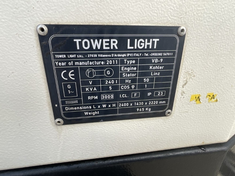 TOWER LIGHT VB9 SINGLE AXLE FAST TOW LED LIGHTING TOWER | MACHINERY I ...